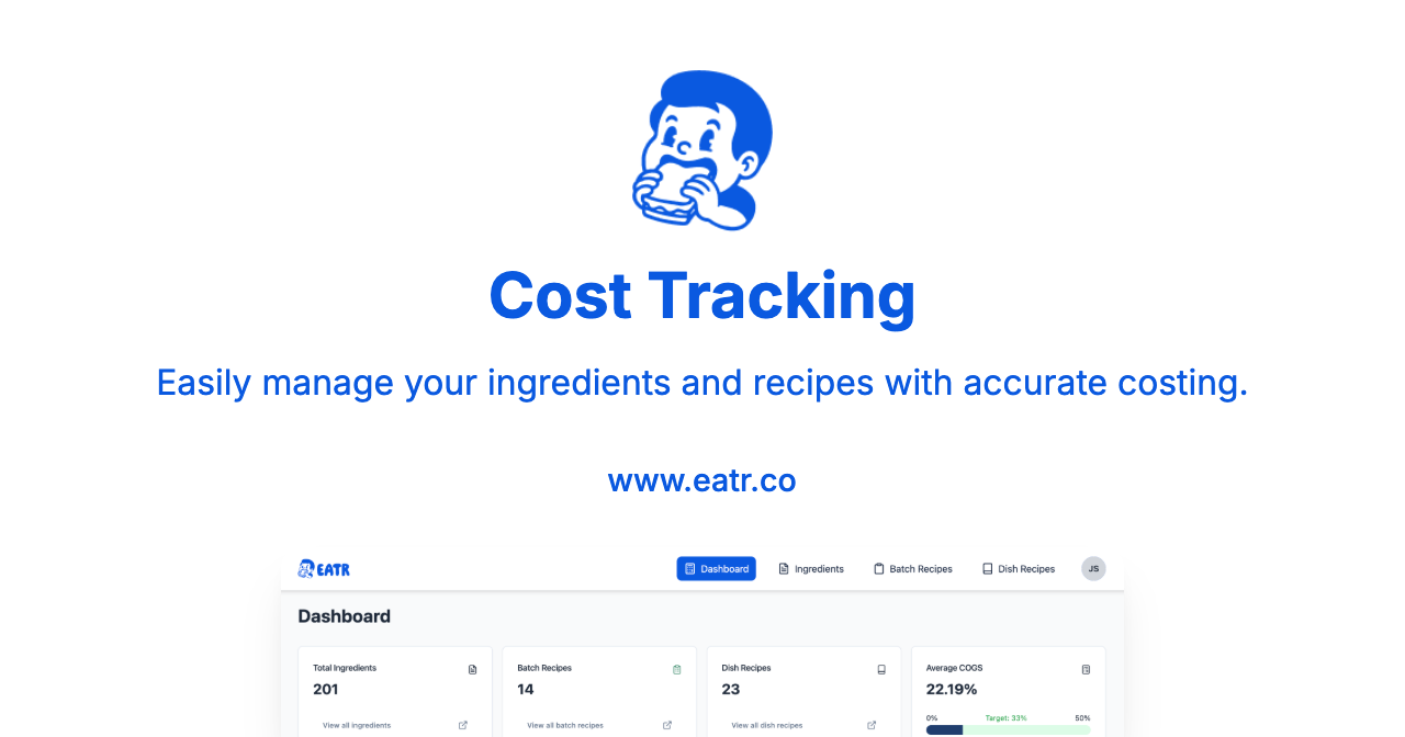 EATR - Professional Food Costing Software & Recipe Management Platform